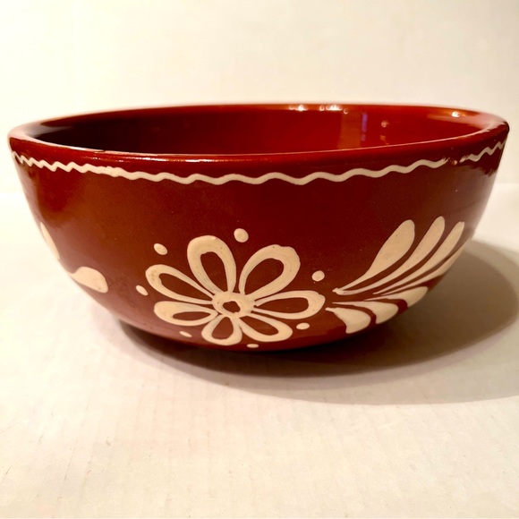vintage Handmade | Dining | Gorgeous Vintage Hand Painted Redware Red ...